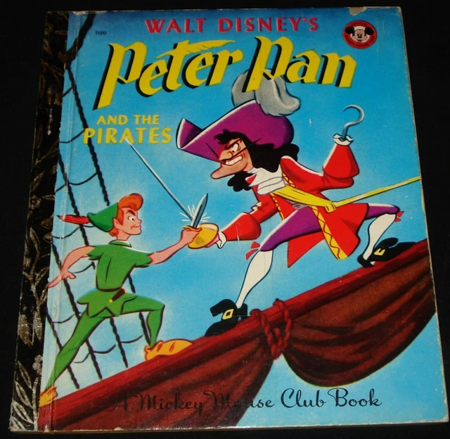 VINTAGE LITTLE GOLDEN BOOK - WALT DISNEY PETER PAN & PIRATES Mickey ...