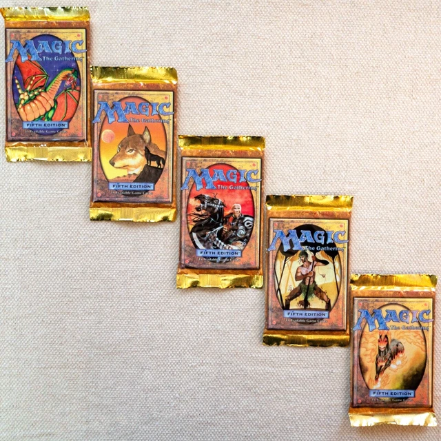 MTG: 5X 5TH EDITION Factory Sealed Booster Packs - 1 of Each Cover Art ...