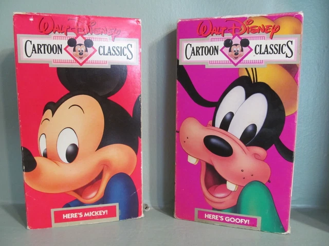 NASTRI VHS CARTONI animati Walt Disney Classics Here's Topolino & Here ...
