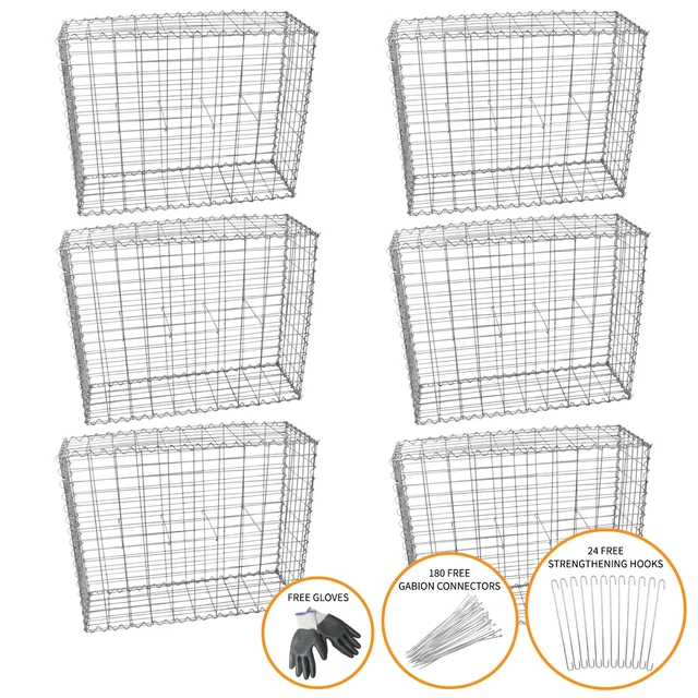 GABION BASKETS OUTDOOR Cages Stone Wire Mesh Planter / 100 x 95 x 30cm ...