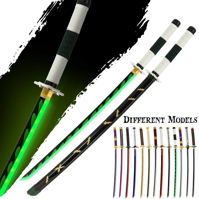 ILLUMINATED WOOD KATANA Sword 104cm USB-C Rechargeable LED Blade Anime ...