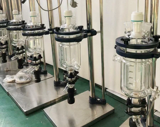 JACKETED REACTOR 2L Laboratory Glass Reactor, Chemical Reaction Vessel ...