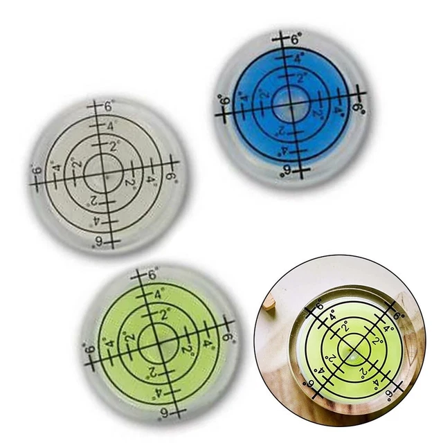 LEVELLER SPIRIT LEVEL Surface Mini 32mm X 7mm Bullseye Green/White/Blue ...