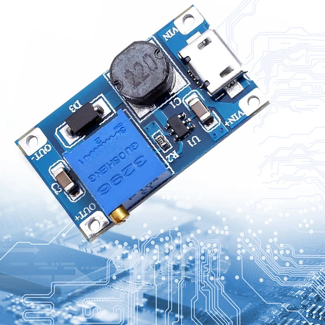 MT3608 DC-DC STEP Up Power Module MAX Output 2A Type-C/Micro for ...