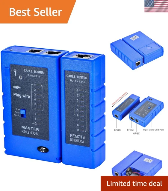 NETWORK CABLE TESTER Test Tool RJ45 RJ11 RJ12 UTP USB LAN Wire Ethernet ...