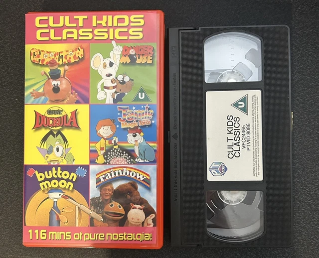 VHS CULT KIDS Classics Rainbow Button Moon Danger Mouse Count Duckula £ ...