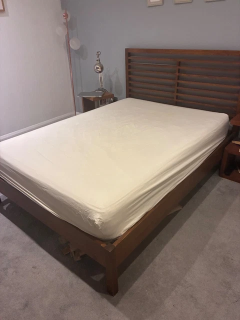 WOODEN DOUBLE BED frame with mattress £31.90 - PicClick UK