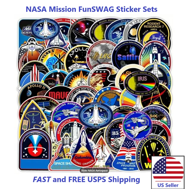 22 NASA APOLLO Moon, Space Shuttle, SkyLab SpaceStation Mission Decal ...