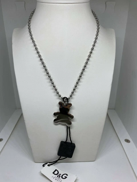 COLLANA DONNA D&G Dolce&Gabbana Con Orsetto Dj0740 In Acciaio Nuova ...