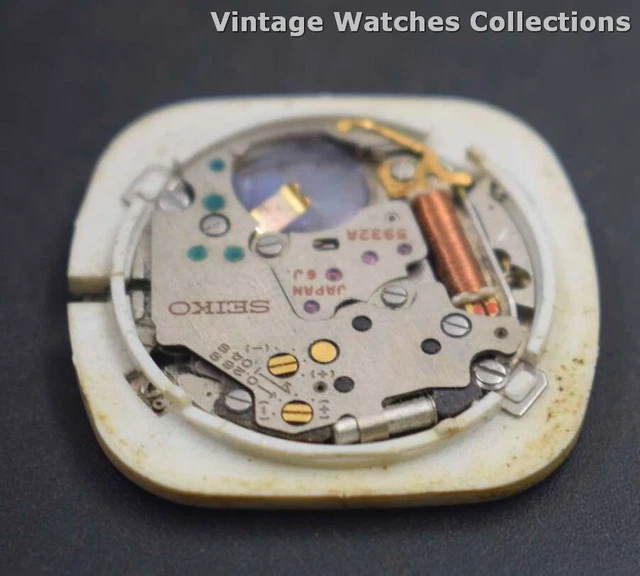 SEIKO-5932 QUARTZ NON Working Watch Movement For Parts/Repair Work O ...