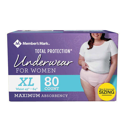 MEMBER'S MARK TOTAL Protection Incontinence Underwear for Women XL ...
