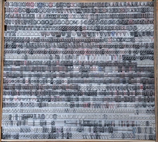 POLICE DE CARACTÈRES GARAMOND plomb lettres typographie imprimerie ...