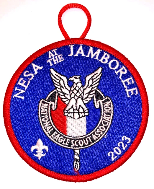 NESA AT THE 2023 National Scout Jamboree Red Border Round Patch w/Dangle MINT LE EUR 34,43 ...