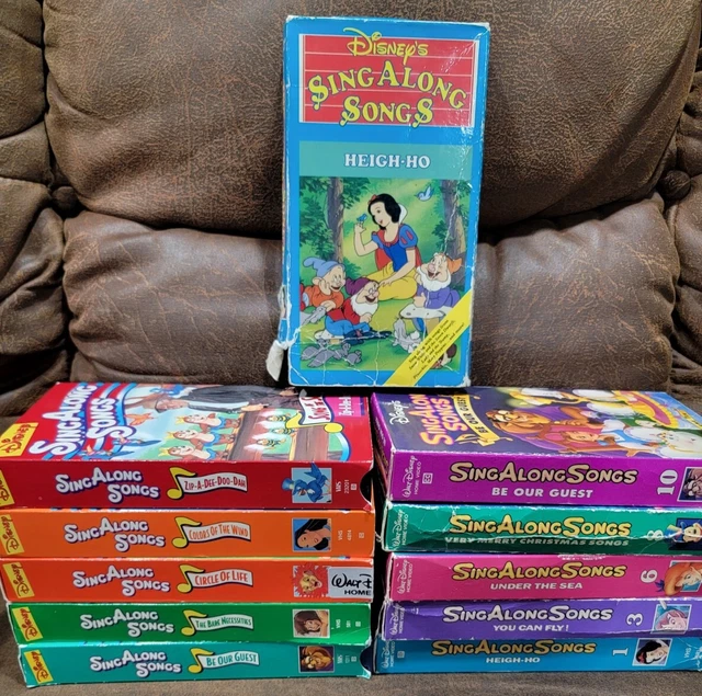 LOT OF 11 Disney Sing Along Songs VHS Tapes Heigh Ho, Zip A Dee Doo Dah ...