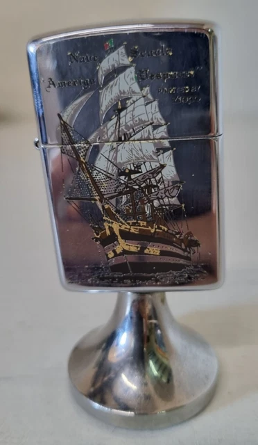 ZIPPO ACCENDINO TAVOLO con base AMERIGO VESPUCCI 1994 originale 45 come ... ZIPPO ACCENDINO TAVOLO con base AMERIGO VESPUCCI 1994 originale 45 come ...