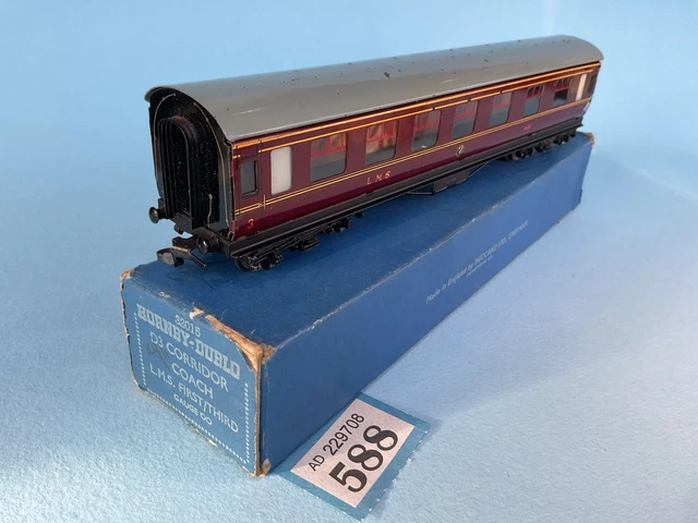 HORNBY DUBLO EARLY 32015 LMS Coach, 1st/3rd GC, Boxed 3 Rail £13.99 ...