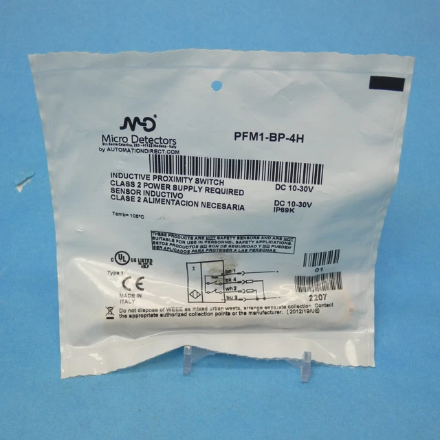 AUTOMATION DIRECT PFM1-BP-4H Inductive Proximity Sensor M12 PNP NO/NC ...