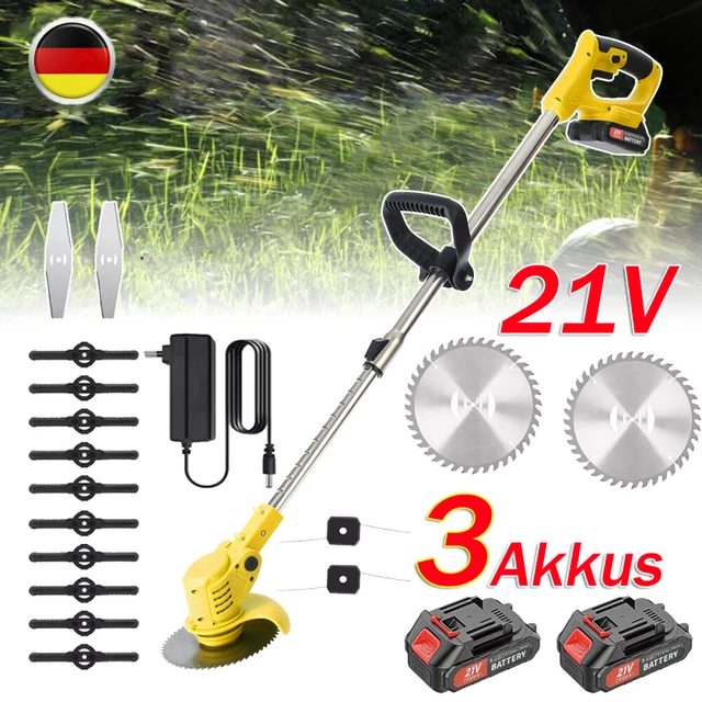 AKKU RASENTRIMMER 21V Grasschneider Freischneider Trimmer Motorsense ...