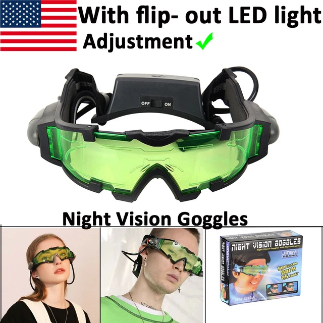 LED NIGHT VISION Goggles Eye shield Green Lens Eye Protector Glasses ...