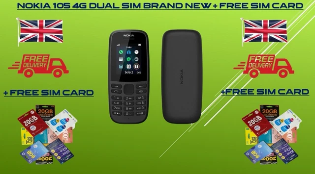 NOKIA 105 4G dual sim Brand new (Black) + Free Sim Card🔥🔥 £12.16 ...