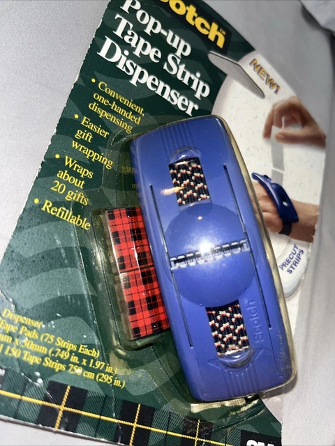 VINTAGE SCOTCH POP-UP Tape Dispenser w/ Strips Refillable Old Stock ...