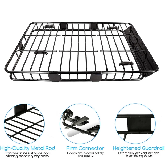 64&X39& UNIVERSAL ROOF Rack Cargo Basket with Extension Heavy Duty ...