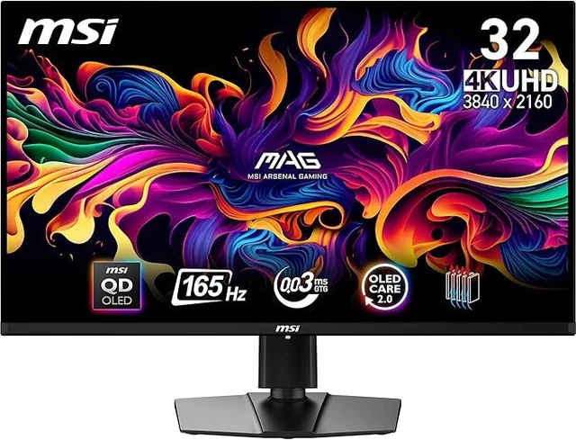 MSI MAG 321UP QD-OLED 31.5 Inch 4K UHD Gaming Monitor - 3840x2160 ...