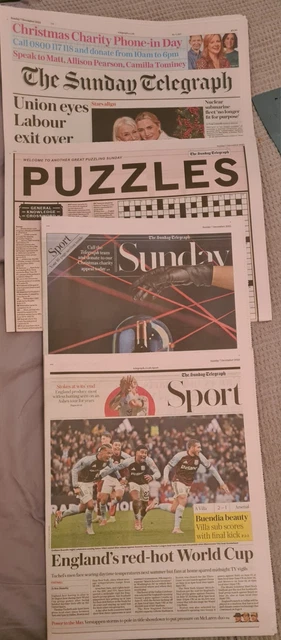 THE SUNDAY TELEGRAPH 7th December 2025 7/12/25 Kate Winslet & Dame ...