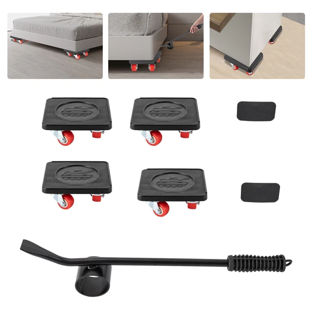 4 SLIDERS FURNITURE Slider Lifter Moves Home Moving Wheels Mover Kit ...