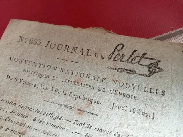 RARE JOURNAL REVOLUTIONNAIRE / Journal De Perlet / 1795 Assignat ...