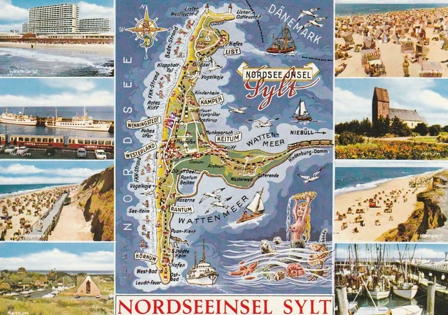 AK MAP, LANDKARTE, Umgebungskarte **INSEL SYLT** 11 EUR 1,00 - PicClick DE