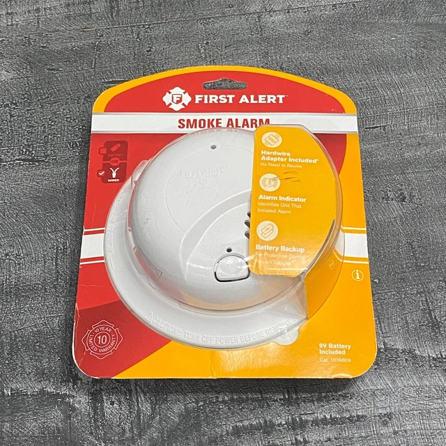 FIRST ALERT HARD-WIRED Ionization Smoke Fire Alarm Detector Batt Backup ...