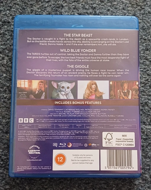 DOCTOR WHO 60TH ANNIVERSARY SPECIALS BLU RAY David Tennant 14th Dr ...