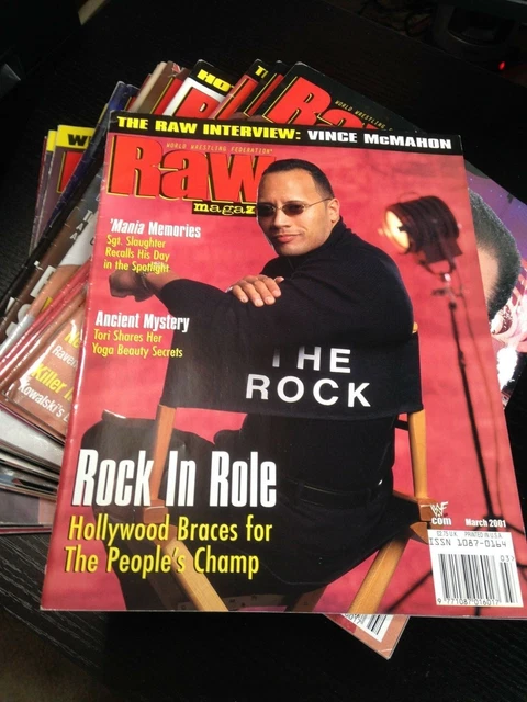 WWF WWE RAW Magazine MARCH 2001 The Rock + Tori Poster £5.99 - PicClick UK