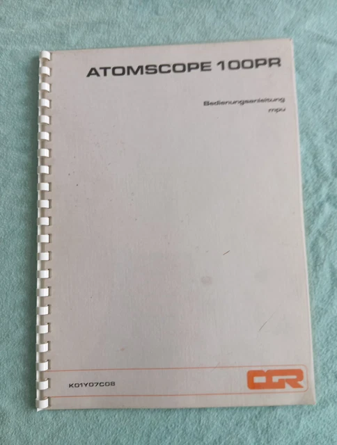 BEDIENUNGSANLEITUNG ATOMSCOPE 100 PR Incl. Belichtungstabelle EUR 1,00 ...