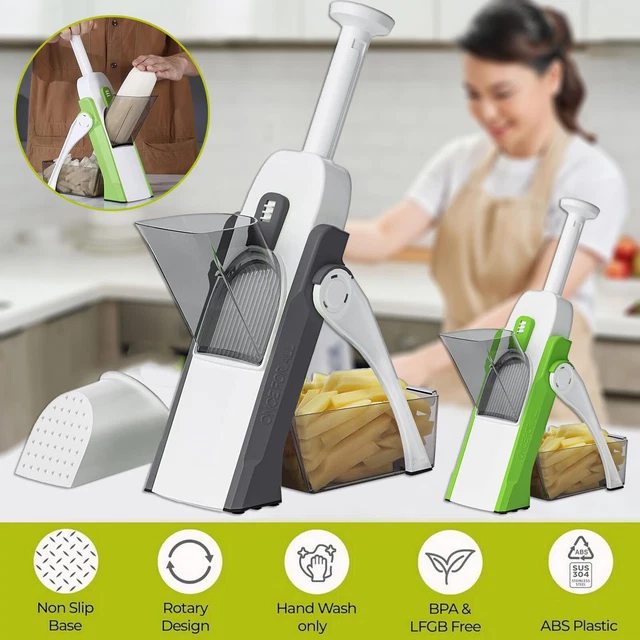 MANDOLINE VEGETABLE SLICER Safe Veg Chopper Food Chopping Slicer Tomato ...