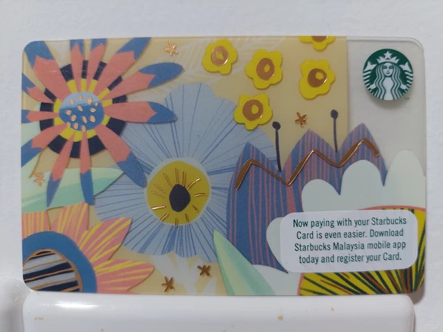 STARBUCKS MALAYSIA CARD PIN INTACT Spring Flower 2018 Rare yellow tulip ...