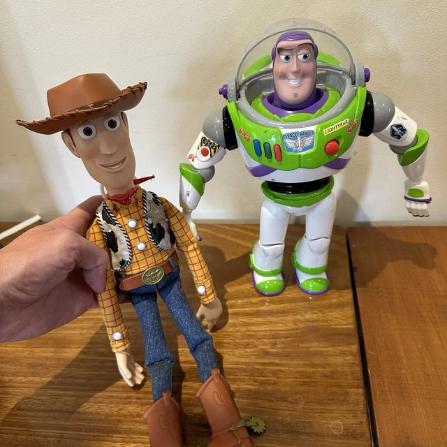 DISNEY TOY STORY Interactive Drop Down Buzz Lightyear & Woody Talking ...