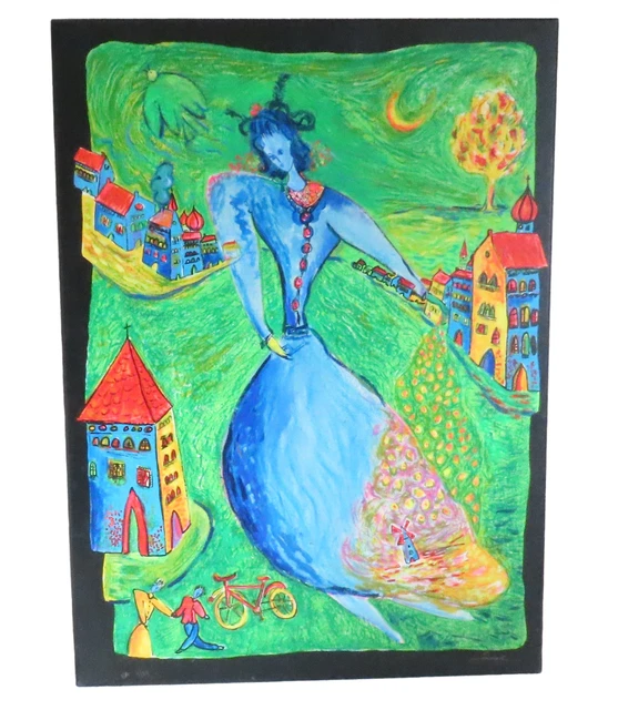 TABLEAU LITHOGRAPHIE SUR Bois Guy Senecal Art Singulier Happy Art EUR ...