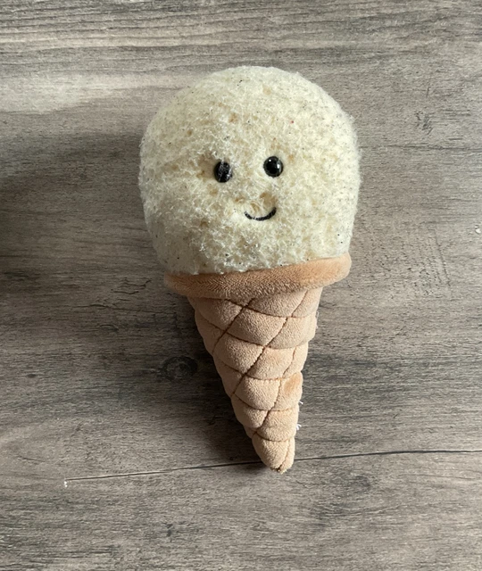 JELLYCAT IRRESISTIBLE VANILLA Ice Cream Cone RARE Beach Amusable Cream ...