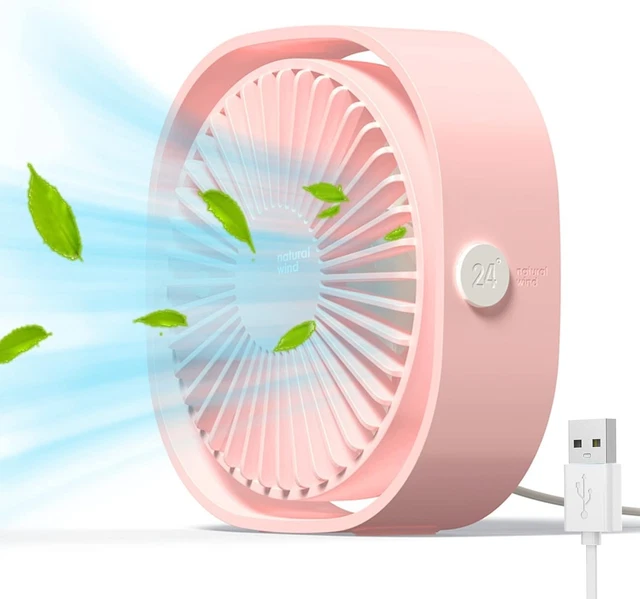 MINI USB DESK Fan Cooling quiet portable Pink USB Powered ONLY (No ...