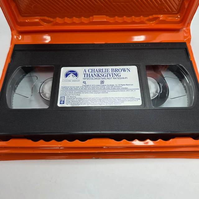 PEANUTS A CHARLIE Brown Thanksgiving VHS Orange Clamshell Vintage ...