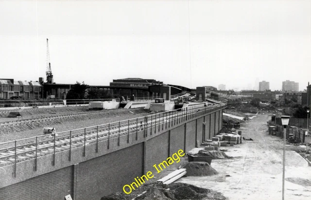 PHOTO RAILWAY DLR Construction viaduct from poplar control room Pic1 £4 ...