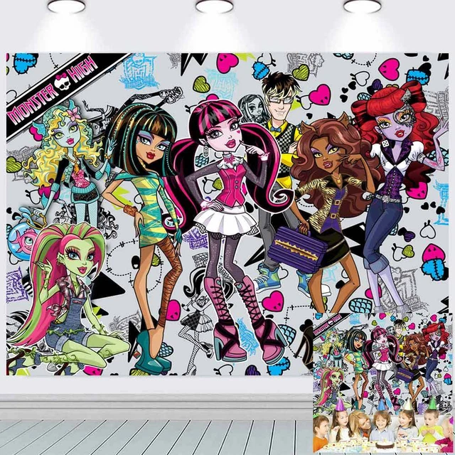 MONSTER HIGH HAPPY Birthday Backdrop Banner Party Decoration Vinyl ...
