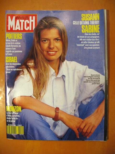 PARIS-MATCH N° 2022 du 26/02/1988- Susann, compagne de Thierry Sabine ...