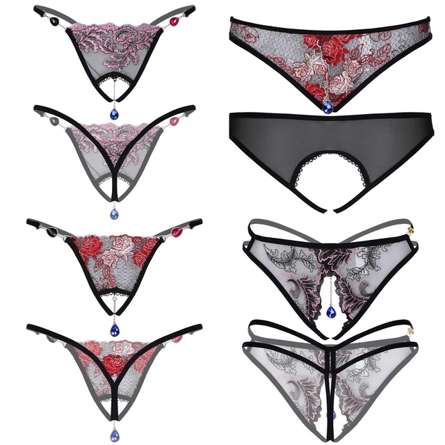 Homme Slip En Dentelle Entrejambe Ouvert String Tanga Sous Vêtements