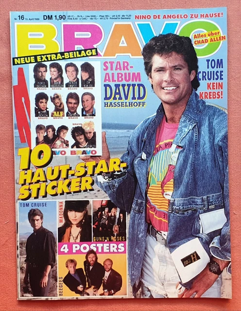 BRAVO DAVID HASSELHOFF Rare German Vintage Magazine 1989 Complete ...