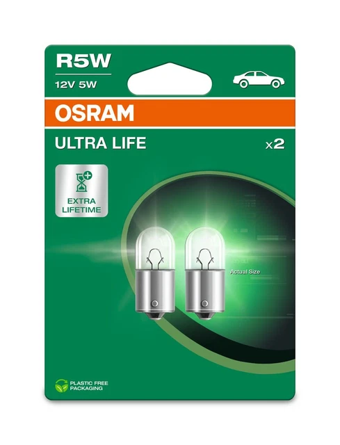 OSRAM AUTO BULB 2 Pack OEM Replacement R5W 12V 5W BA15s ULTRA LIFE 2st ...