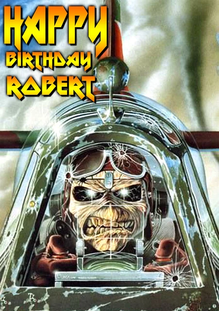 IRON MAIDEN HEAVY metal music PERSONALISED greeting Happy Birthday ART ...
