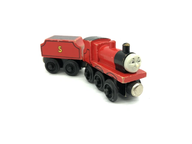 THOMAS & FRIENDS Wooden Railway Red James with Tender Flat Magnets Rare ...
